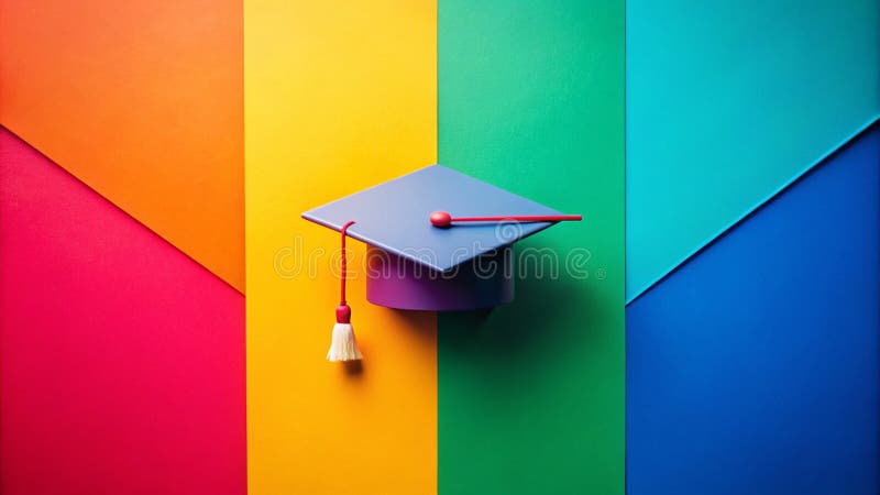 Stylish Graduation Cap Line Art Icon a Modern Visual Element for ...