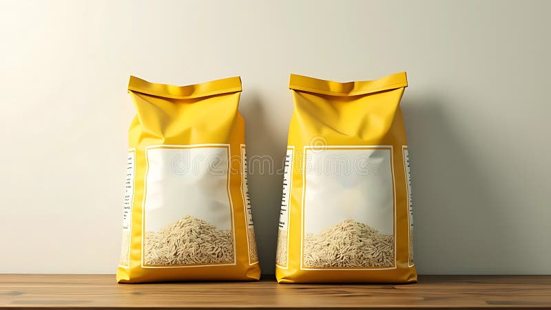 Stylish Grain Packaging Design with Scattered Seeds Stock Illustration ...