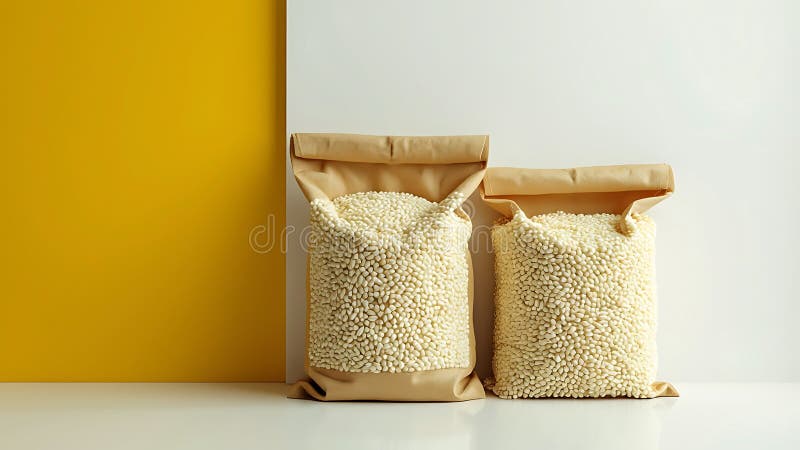 Stylish Grain Packaging Design with Scattered Seeds Stock Illustration ...