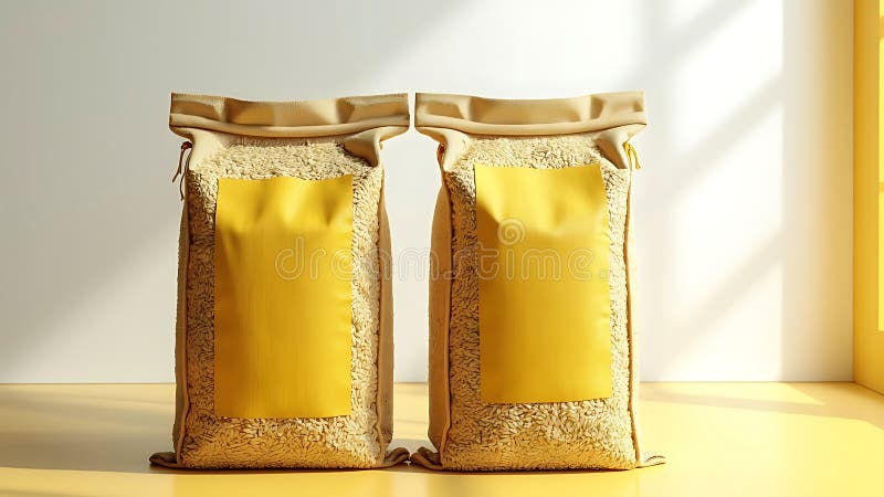 Stylish Grain Packaging Design with Scattered Seeds Stock Illustration ...