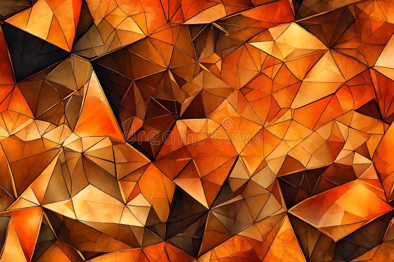 Stylish Graphic Abstract Background Pattern with Low Poly Orange ...