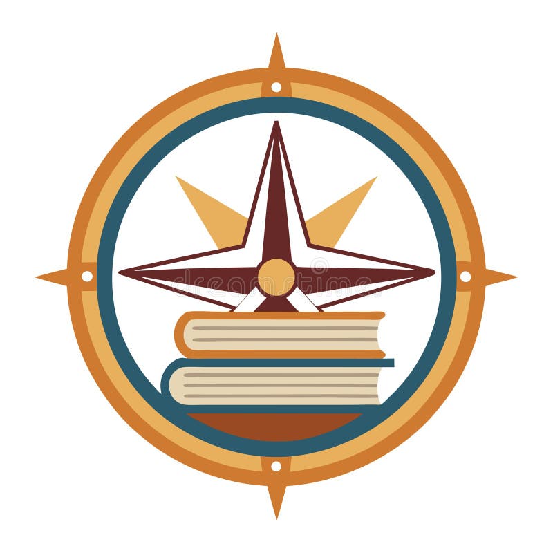 Compass Rose with Books: Symbol of Knowledge, Learning, Exploration ...