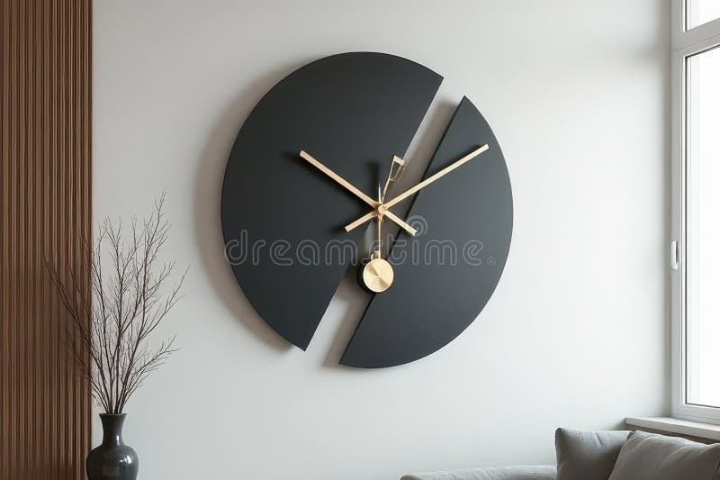 Stylish Gravity-Defying Pendulum Wall Clock Design Stock Illustration ...