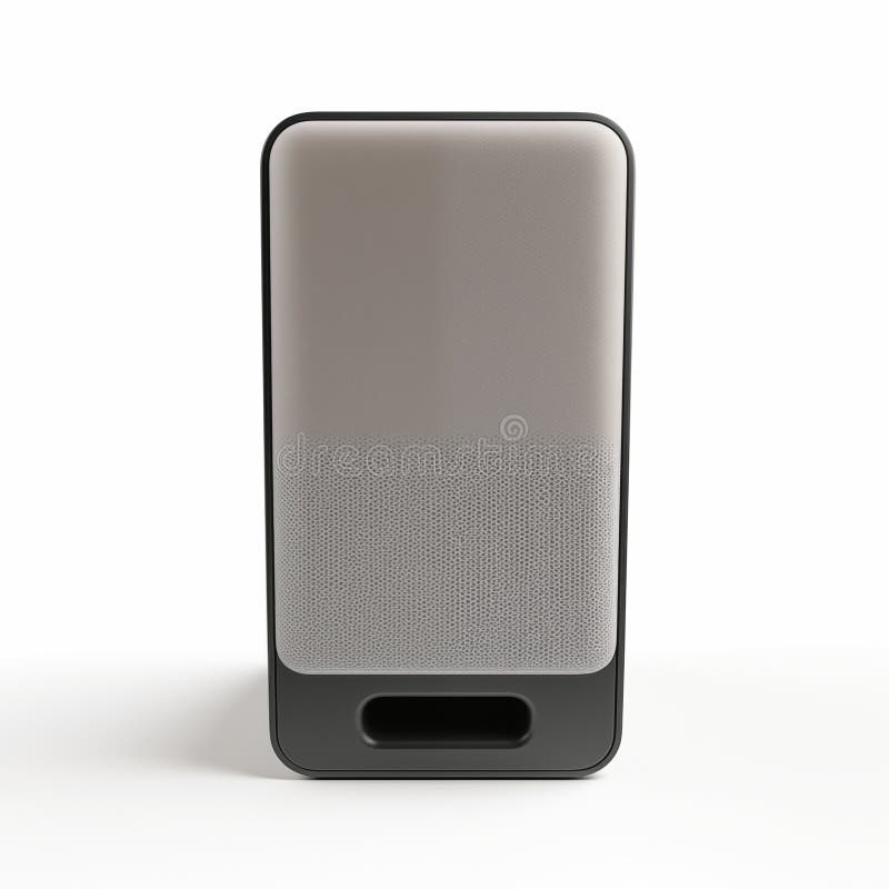 Stylish Gray Speaker with a Modern Design Isolated on a White ...