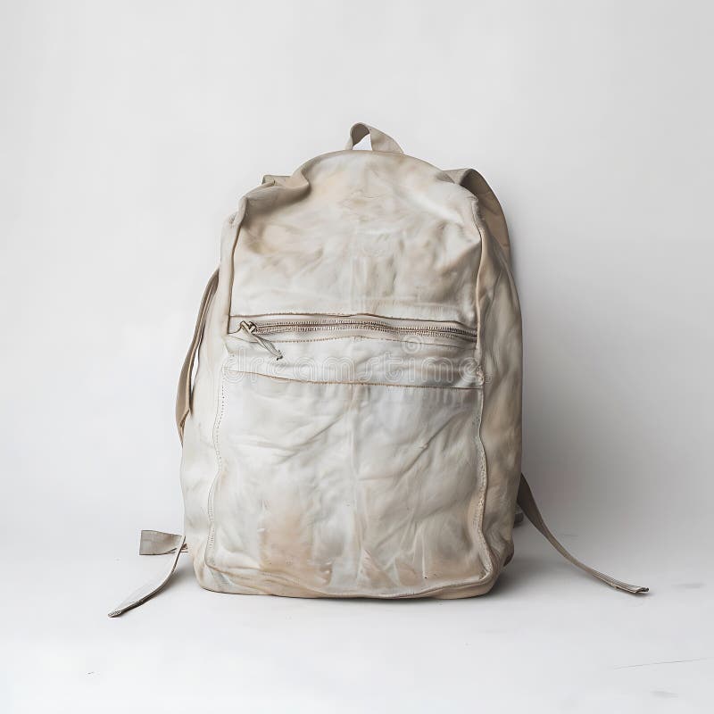 Stylish Gray Vintage Backpack on a Clean Backdrop Showcasing Its Worn ...