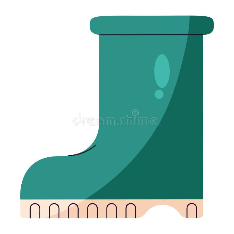Stylish Green Boot Illustration in Flat Design Stock Illustration ...