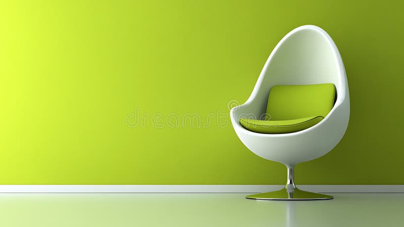 Stylish Green Chair in Minimalist Interior with Simple Design Stock ...