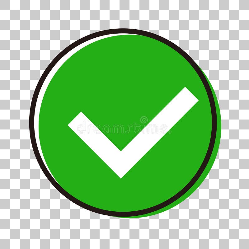 Stylish Green Check Mark Icon with Transparent Background. Vector ...