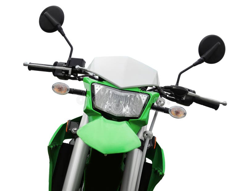 Stylish Green Cross Motorcycle on White Background Stock Photo - Image ...