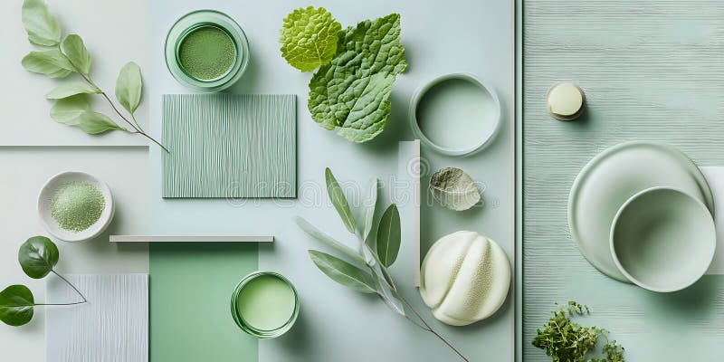 Stylish Green Elements Showcasing Types of Green for 2025 Stock ...