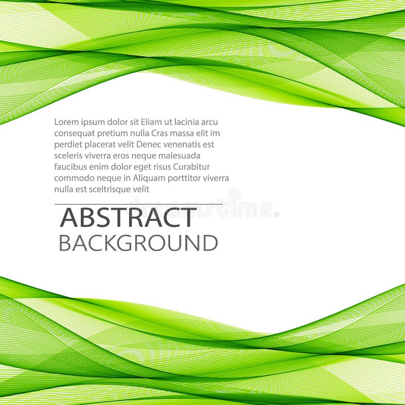 Stylish Green Horizontal Transparent Wave. Abstract Smoky Wave Line ...