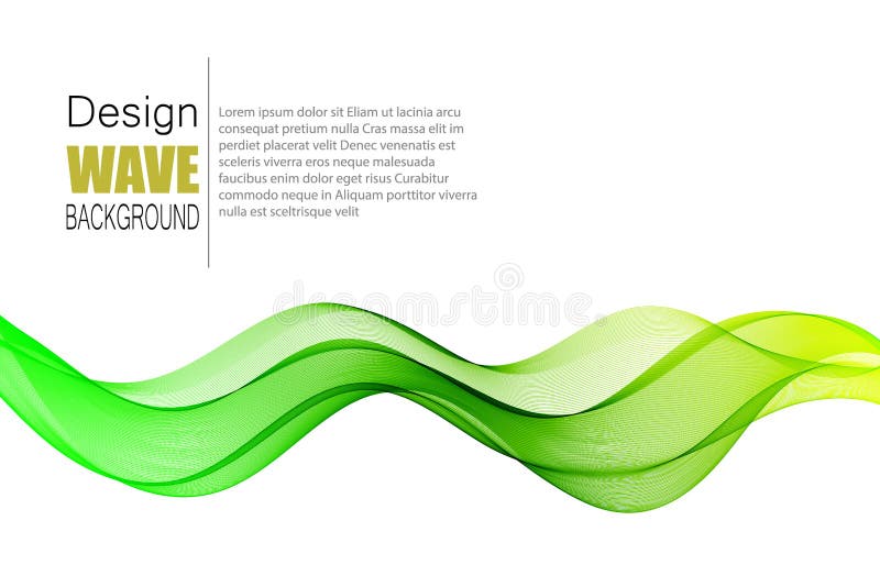 Stylish Green Horizontal Transparent Wave. Abstract Smoky Wave Line ...