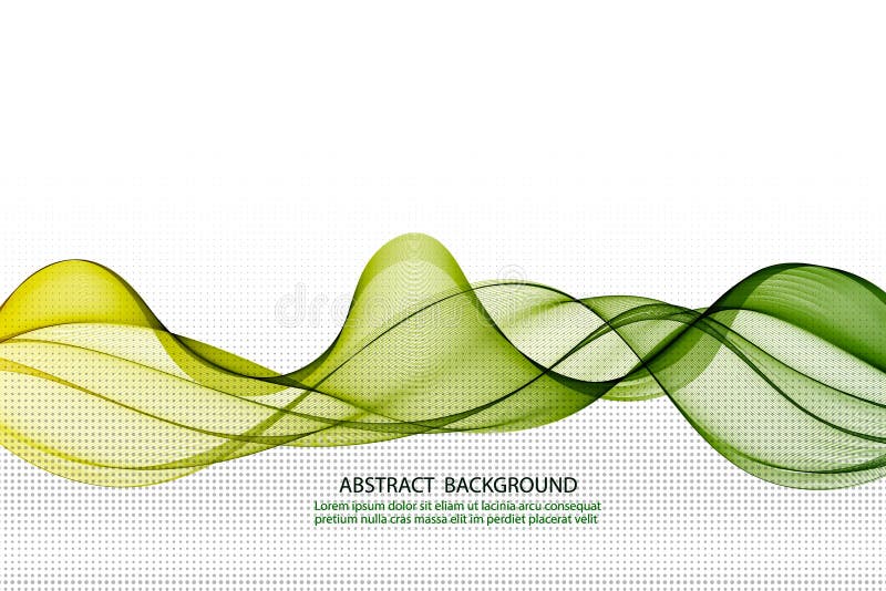 Stylish Green Horizontal Wave. Abstract Smoky Wave Line Background ...