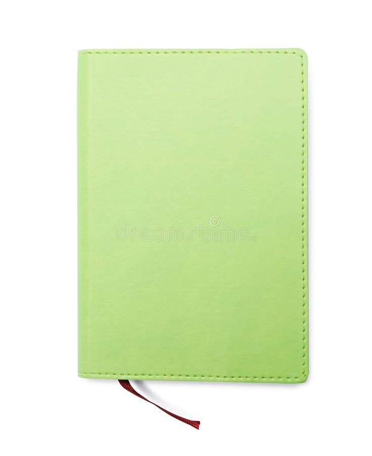 Stylish Green Notebook Isolated on White Stock Image - Image of planner ...