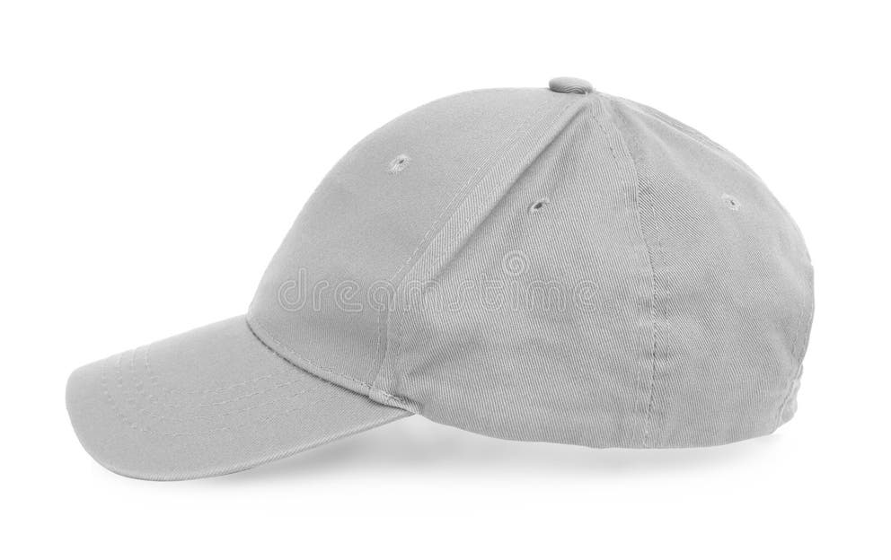 Stylish Grey Baseball Cap Isolated on White Stock Photo - Image of ...