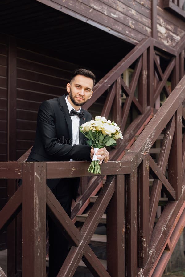 Stylish Groom Posing at the Camera Stock Photo - Image of fashion ...