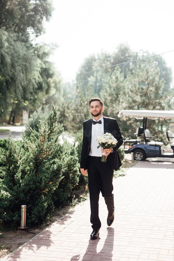 Stylish Groom Posing at the Camera Stock Photo - Image of husband, male ...