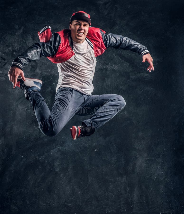 Stylish Guy Performs Breakdance Acrobatic Elements. Stock Image - Image ...