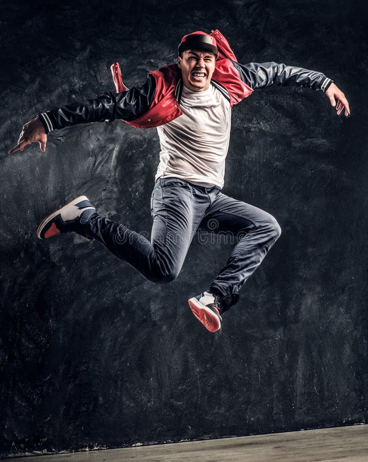 Stylish Guy Performs Breakdance Acrobatic Elements. Stock Photo - Image ...
