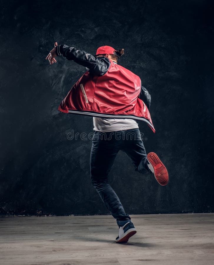 Stylish Guy Performs Breakdance Acrobatic Elements. Stock Image - Image ...