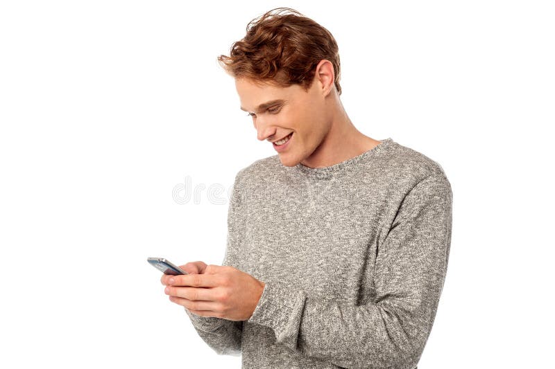 Stylish Guy Using Mobile Phone Stock Photo - Image of male, looking ...