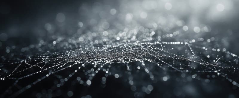 Stylish Halloween Banner with Glistening Silver Cobweb on Dark Gradient ...