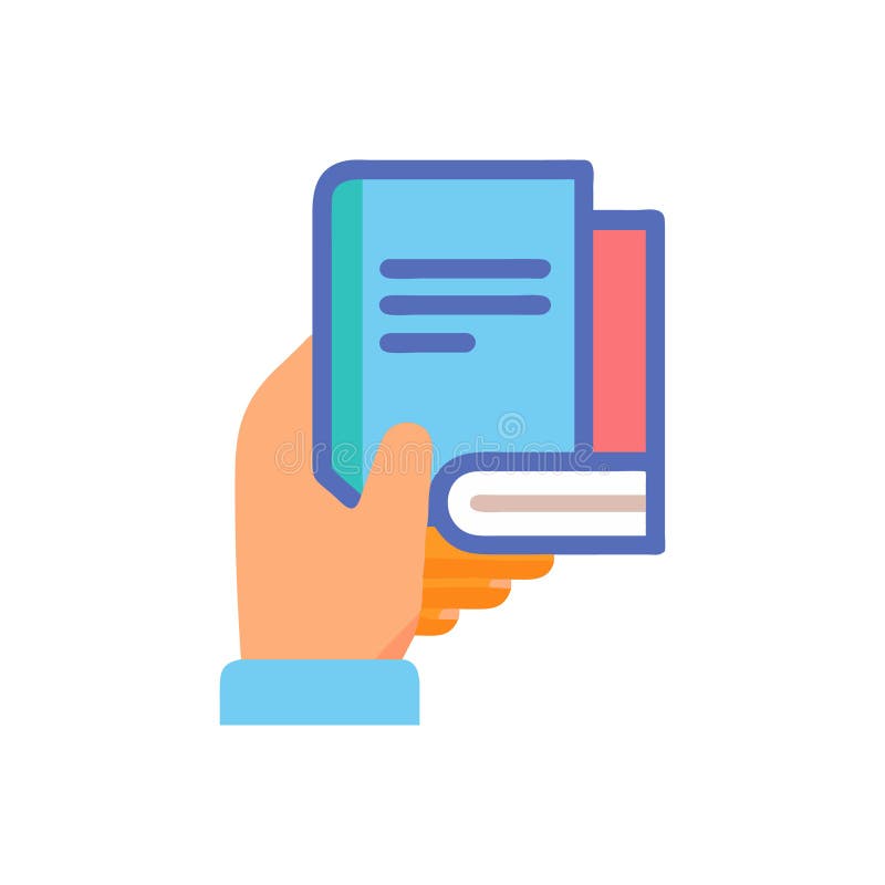 Stylish Hand Holding Book Graphic Icon Stock Illustration ...