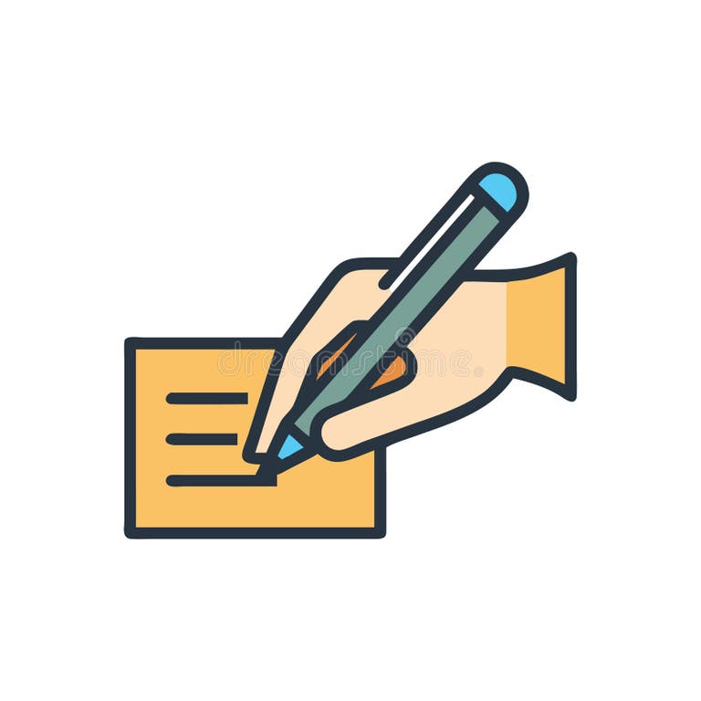 Stylish Hand Writing Graphic Icon Stock Photo - Illustration of lesson ...