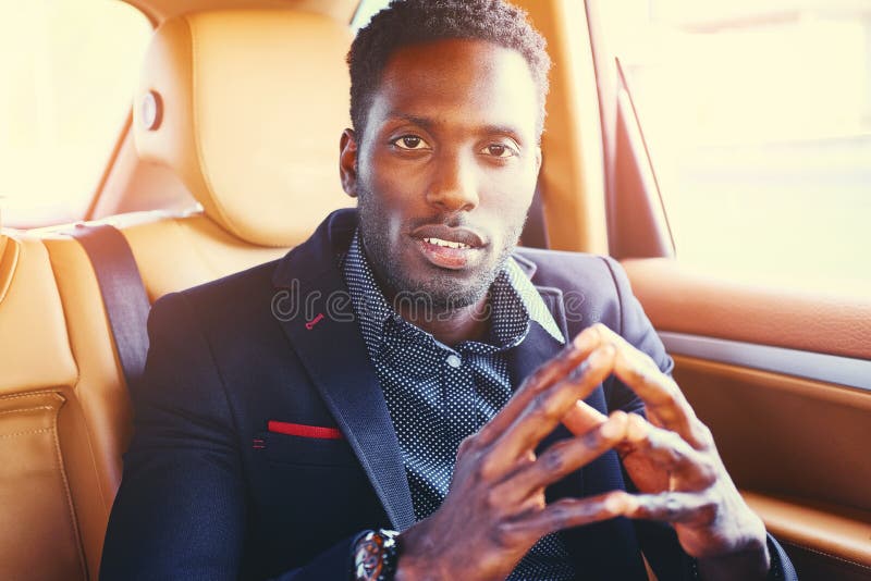 Stylish Black Male in a Luxury Car. Stock Image - Image of lifestyle ...