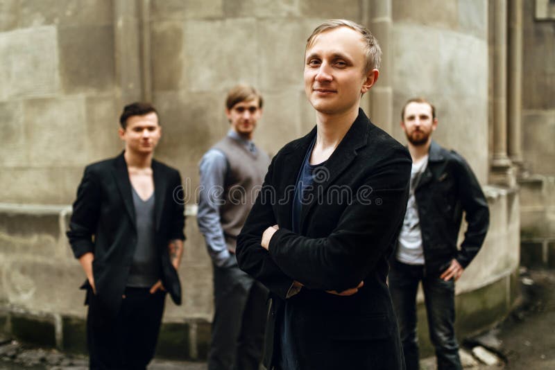 Handsome group profile stock image. Image of informal - 11077545