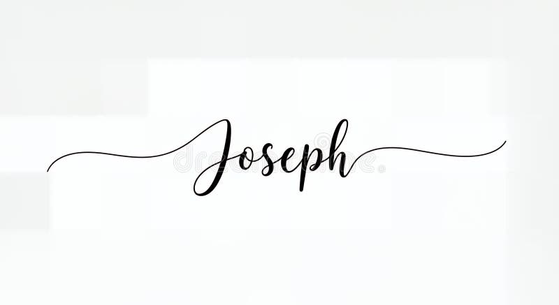 Stylish Handwritten Name â€œJosephâ€ in Elegant Cursive Script on White ...