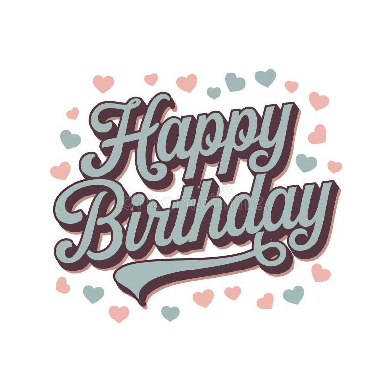 Stylish Happy Birthday Lettering Design with Party Stock Vector ...