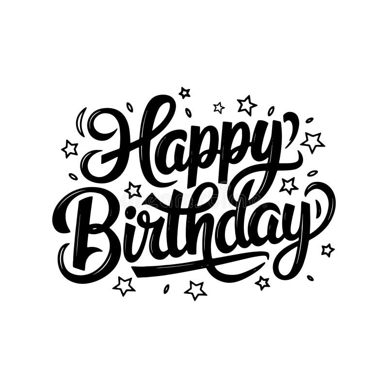 Stylish Happy Birthday Lettering Design with Party Stock Vector ...