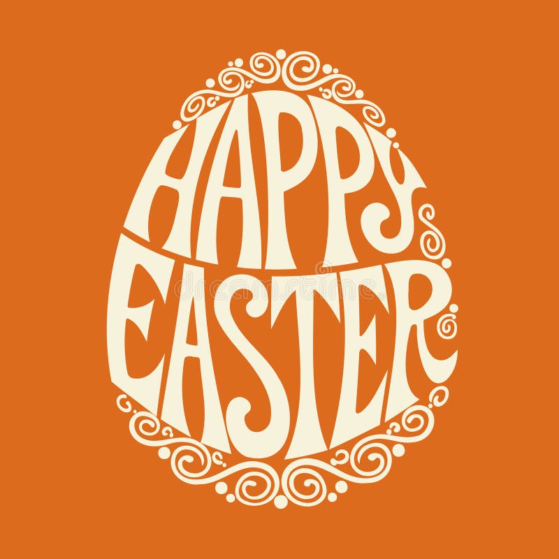 Stylish Happy Easter Egg Lettering Design Stock Vector - Illustration ...