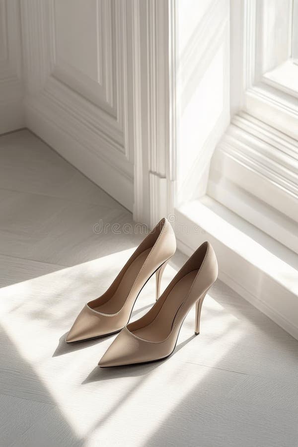Elegant High Heel Shoe Displayed in Natural Light with Soft Shadows on ...