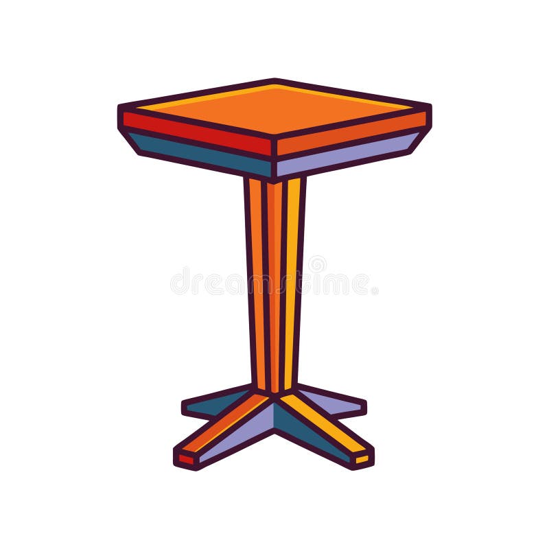 Stylish High Top Table for Dining Stock Illustration - Illustration of ...