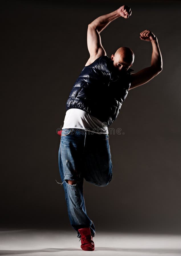 Hip-hop guy dancing stock image. Image of casual, sneakers - 16434163