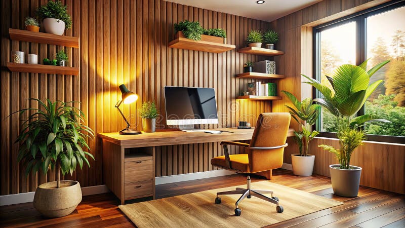 Stylish Home Office Design a Comfortable Workspace with a Modern ...
