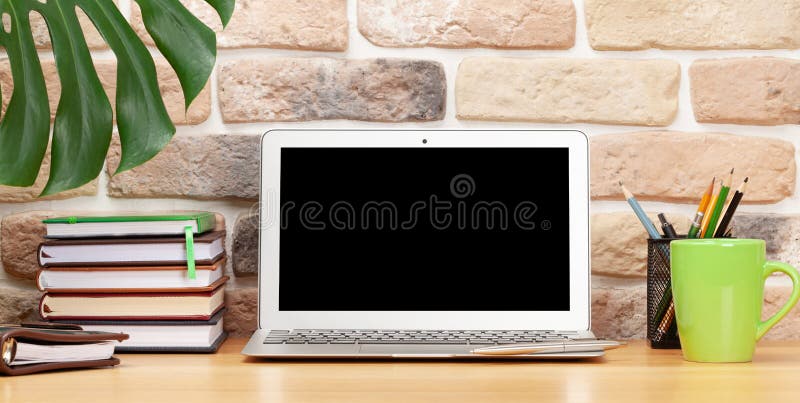 Stylish Home Studio Workspace with Laptop and Coffee Stock Photo ...
