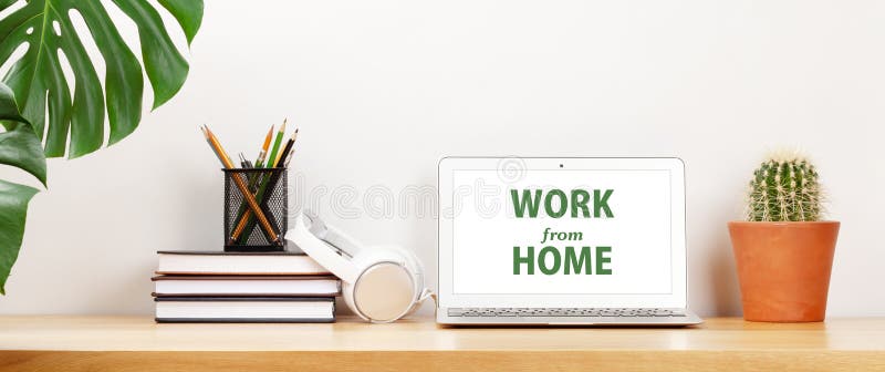 Stylish Home Studio Workspace with Laptop, Supplies and Headphones ...