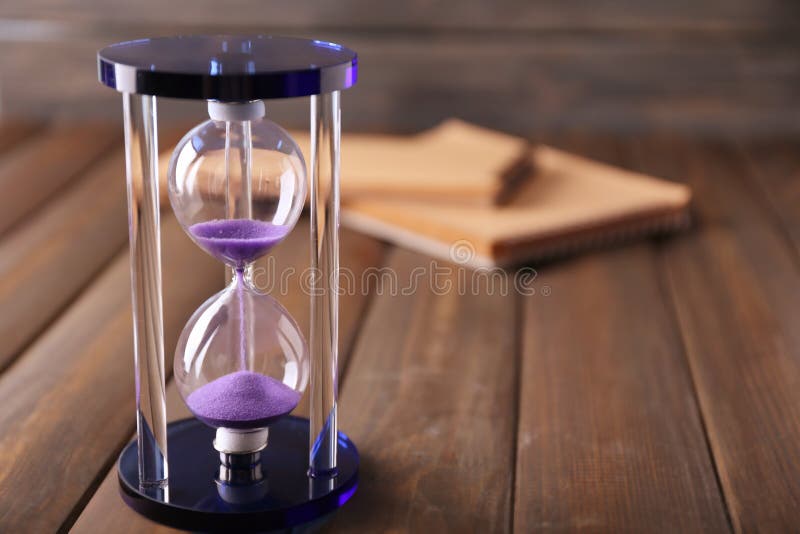 Stylish Hourglass on Table. Time Management Concept Stock Photo - Image ...