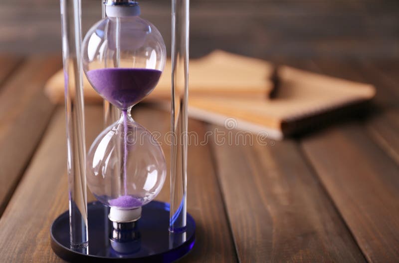 Stylish Hourglass on Table. Time Management Concept Stock Image - Image ...