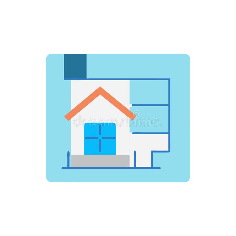 Stylish House Design Layout Icon Illustration Stock Illustration ...
