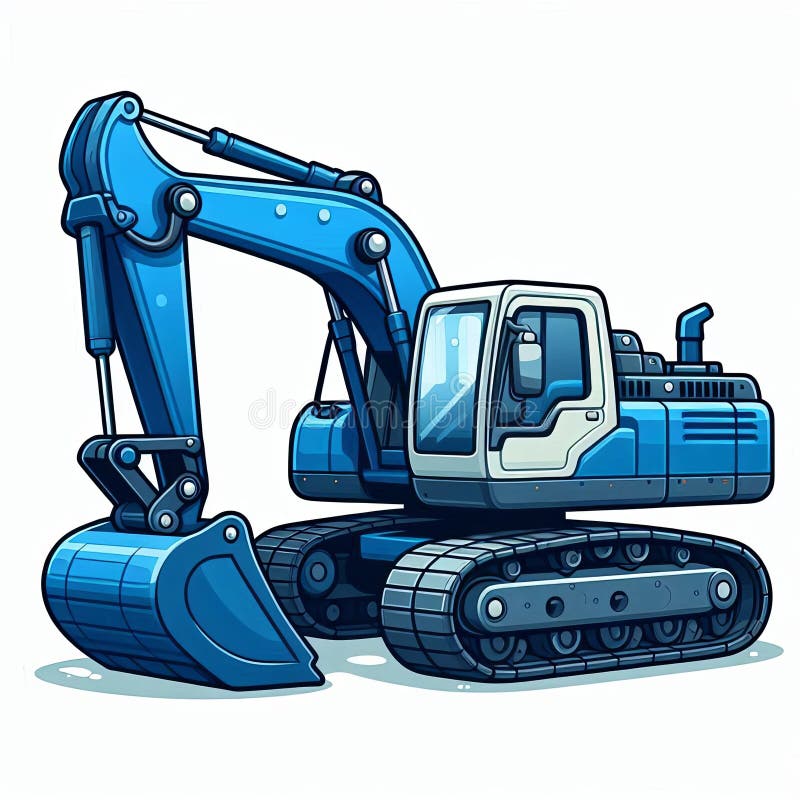Stylish Hydraulic Excavator Stock Illustration - Illustration of ...
