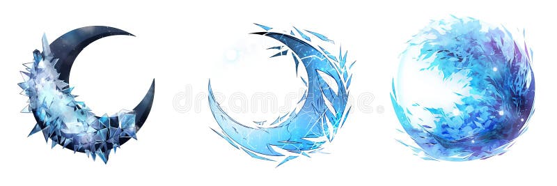 Stylish Ice Moon Logo in 2D Style AI Generated Stock Illustration ...