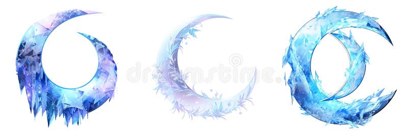 Stylish Ice Moon Logo in 2D Style AI Generated Stock Illustration ...