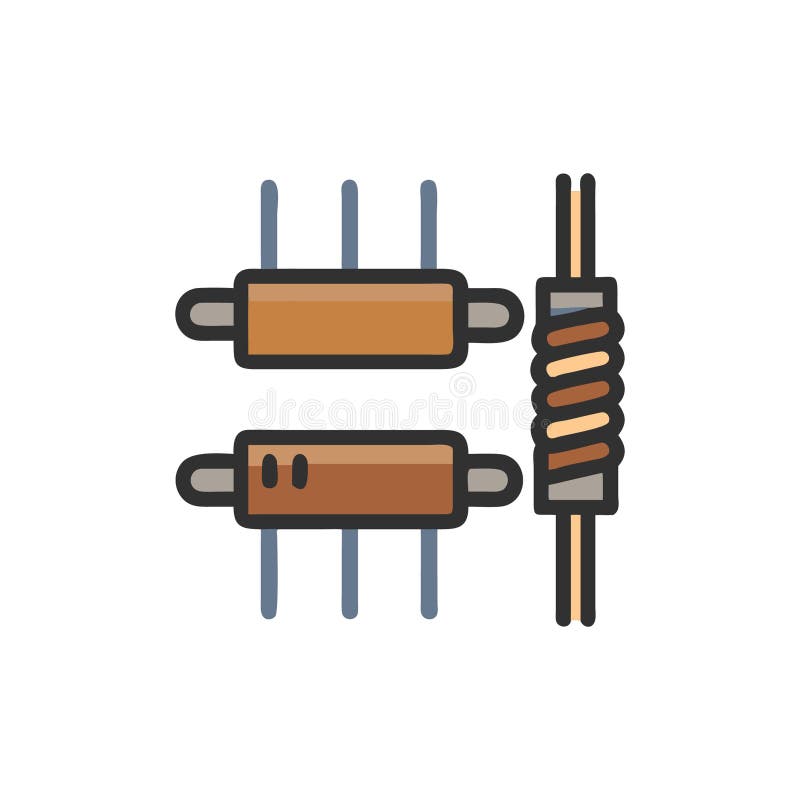 Stylish Adjustable Power Resistor Icon Stock Image - Illustration of ...