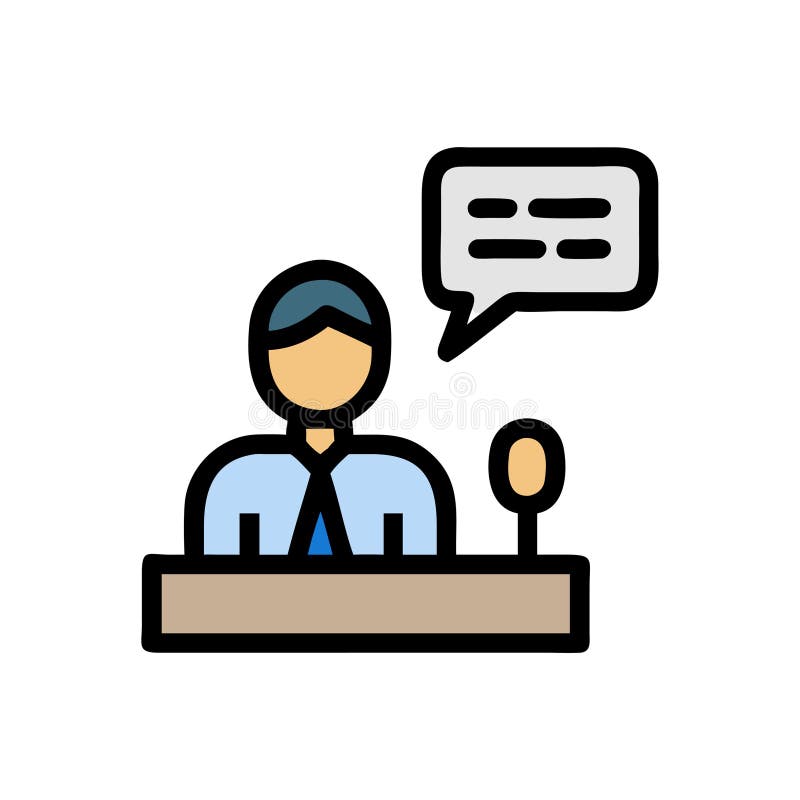 Stylish Interpreter Icon for Communication Stock Vector - Illustration ...