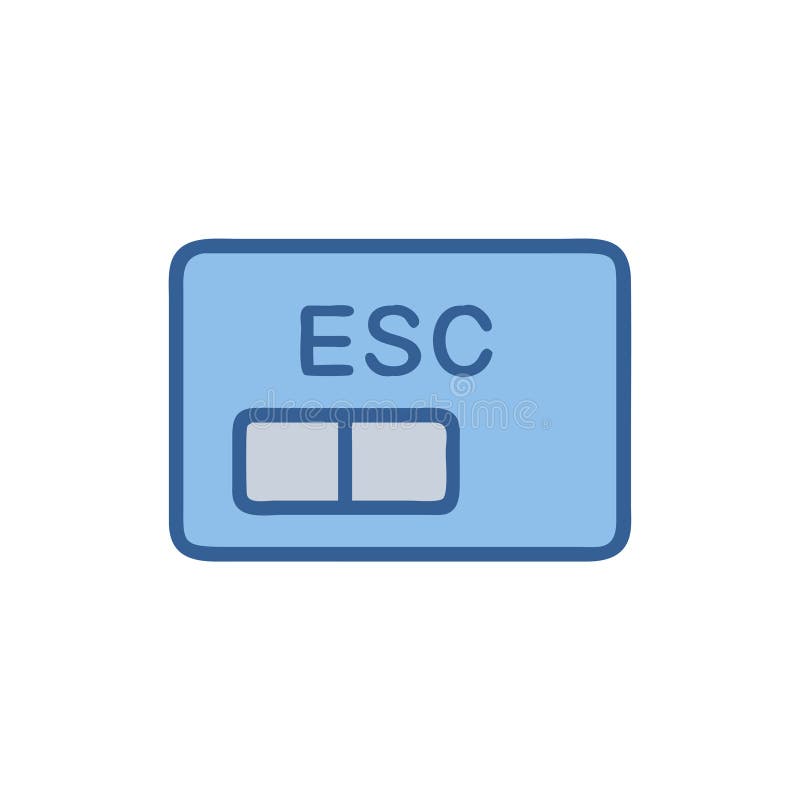 Stylish Escape Key Icon stock illustration. Illustration of stylish ...