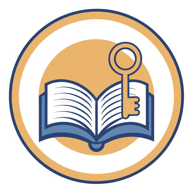 Book and Key Icon: Symbol of Knowledge, Learning, and Unlocking ...